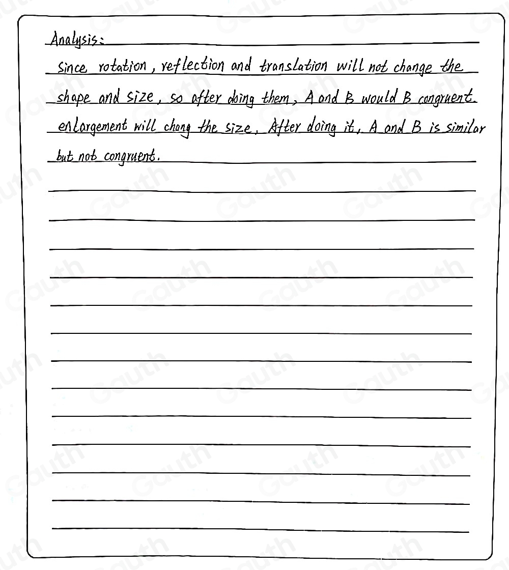 Solved: Shape B is made by applying a single transformation to shape A ...