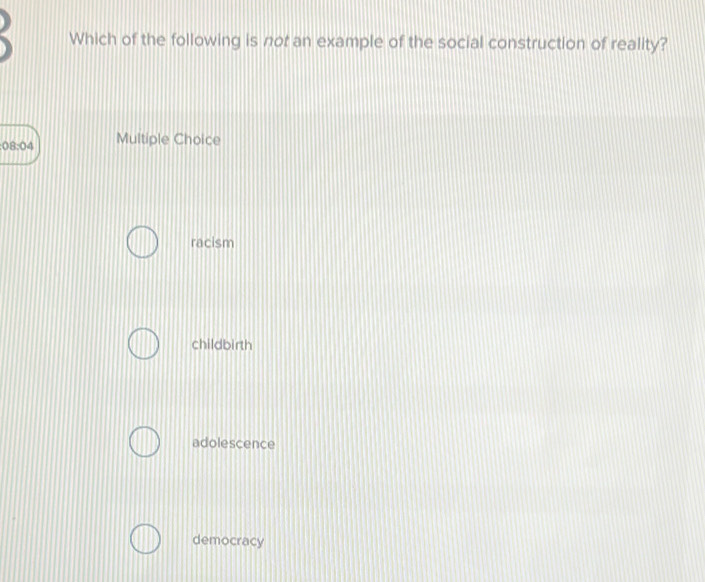 Solved: Which of the following is nor an example of the social ...