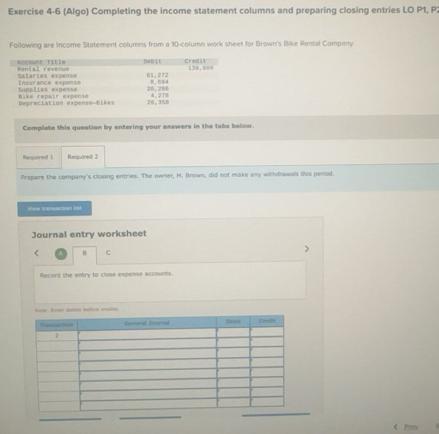 Solved: (Algo) Completing the income statement columns and preparing ...