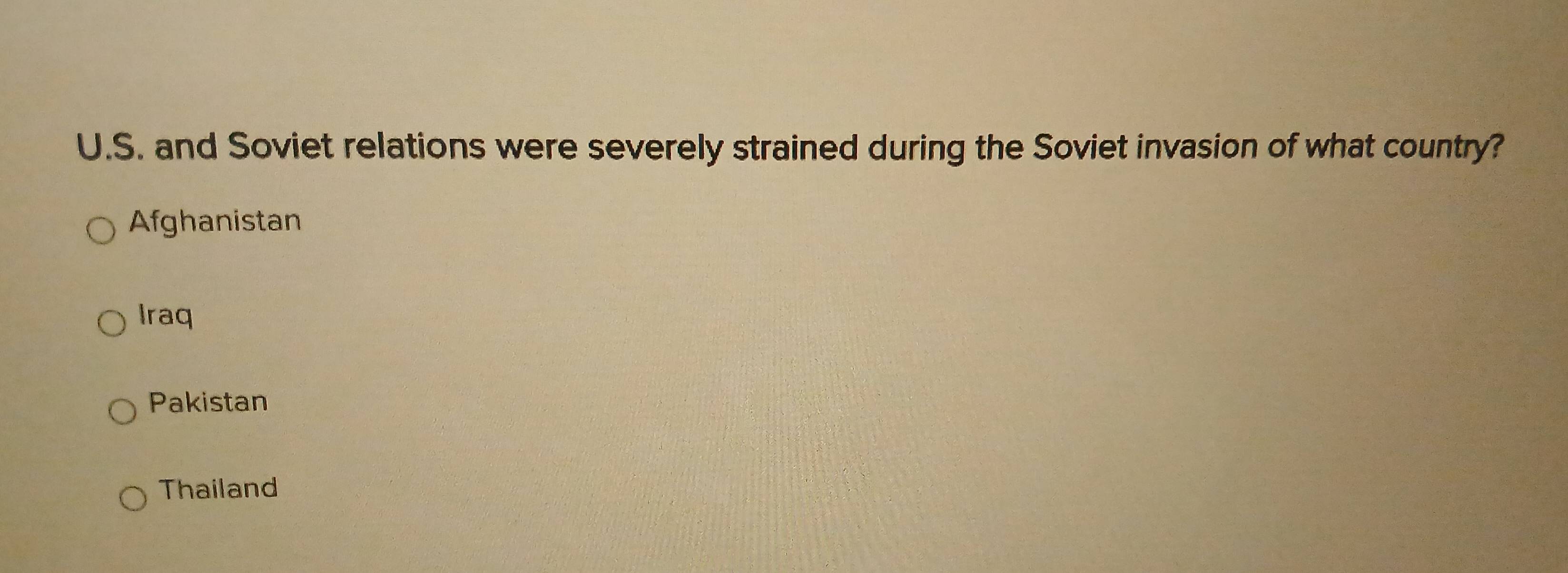 Solved: and Soviet relations were severely strained during the Soviet ...