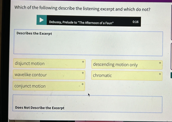 Solved: Which of the following describe the listening excerpt and which ...