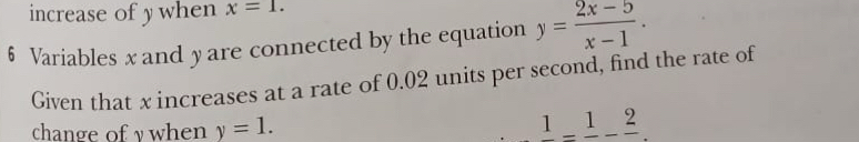 Solved: increase of ywhen x=1. 6 Variables x and y are connected by the ...