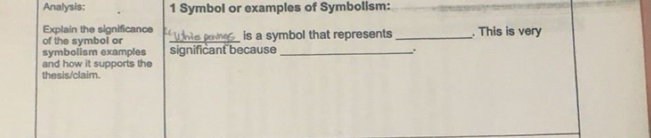 Solved: Analysis: 1 Symbol or examples of Symbolism: Explain the ...