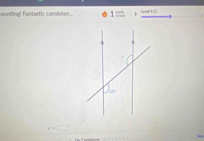 Solved: Level 4 ① counting! Fantastic consisten... 1 week streak 2 x ...