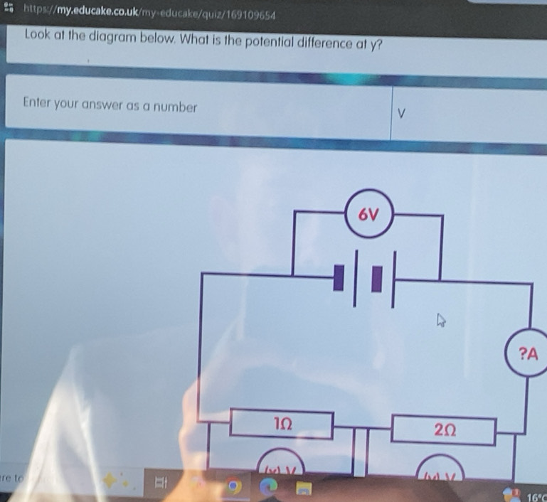 Solved: Look at the diagram below. What is the potential difference at ...