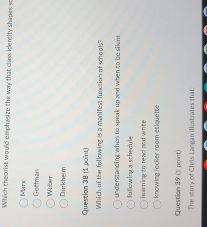 Solved: Which theorist would emphasize the way that class identity ...