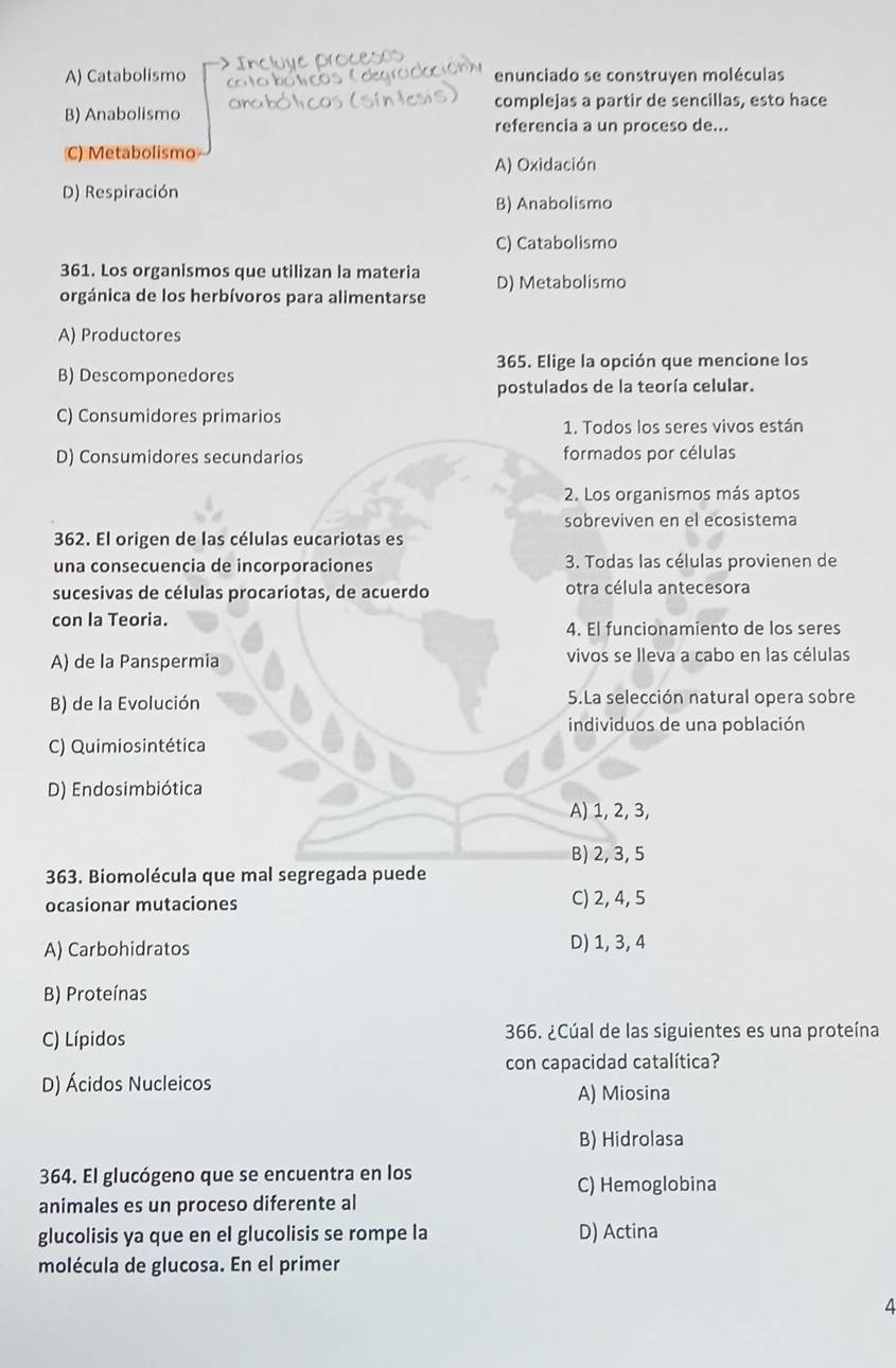 Resuelto:A) Catabolismo enunciado se construyen moléculas complejas a ...