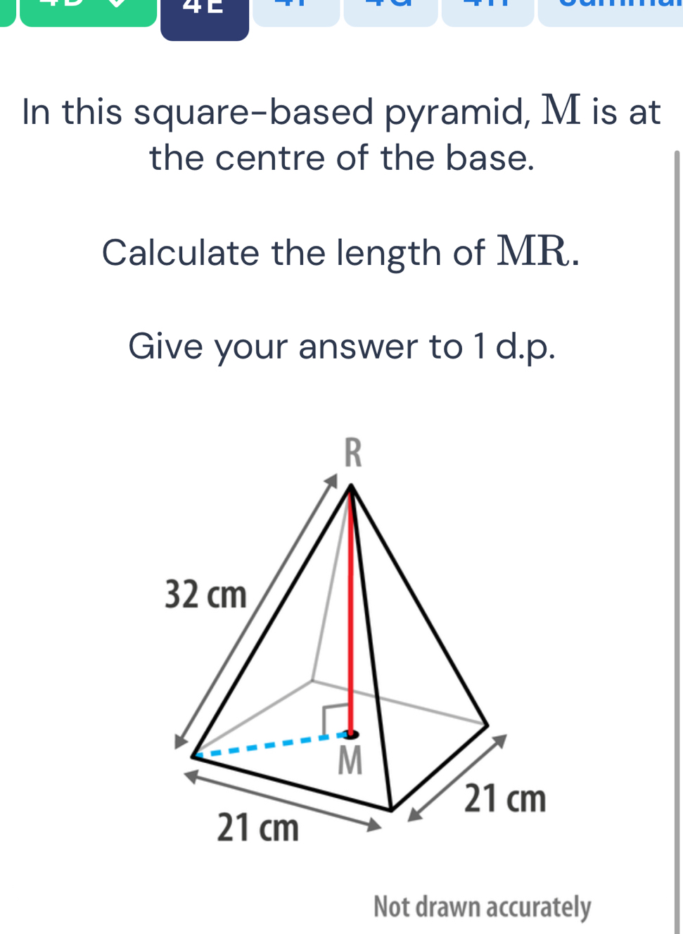 Solved: In this square-based pyramid, M is at the centre of the base ...