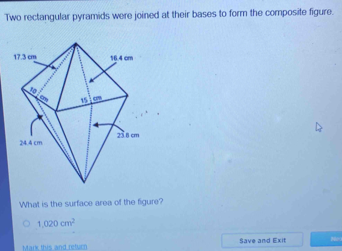 Solved: Two rectangular pyramids were joined at their bases to form the ...