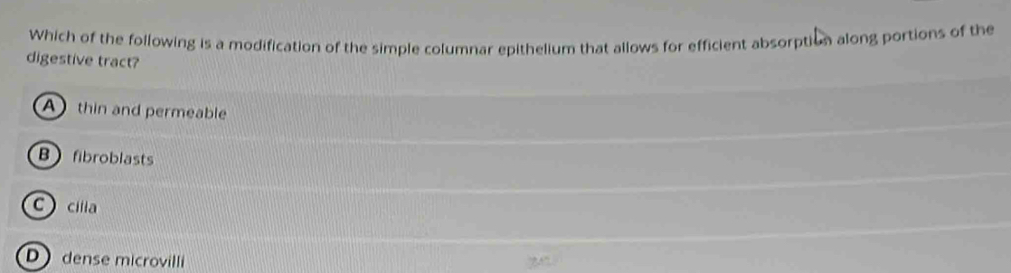Solved: Which of the following is a modification of the simple columnar ...