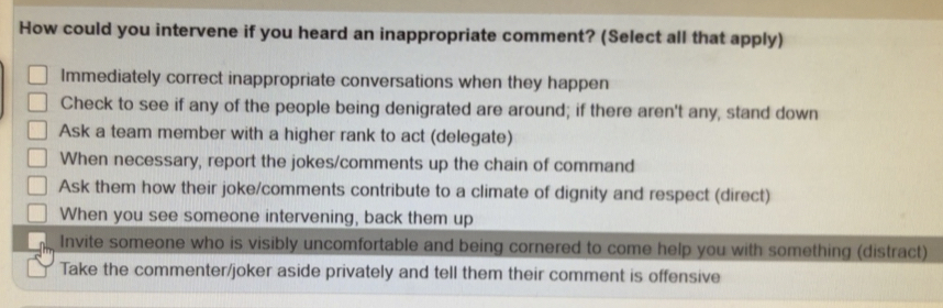 Solved: How could you intervene if you heard an inappropriate comment ...