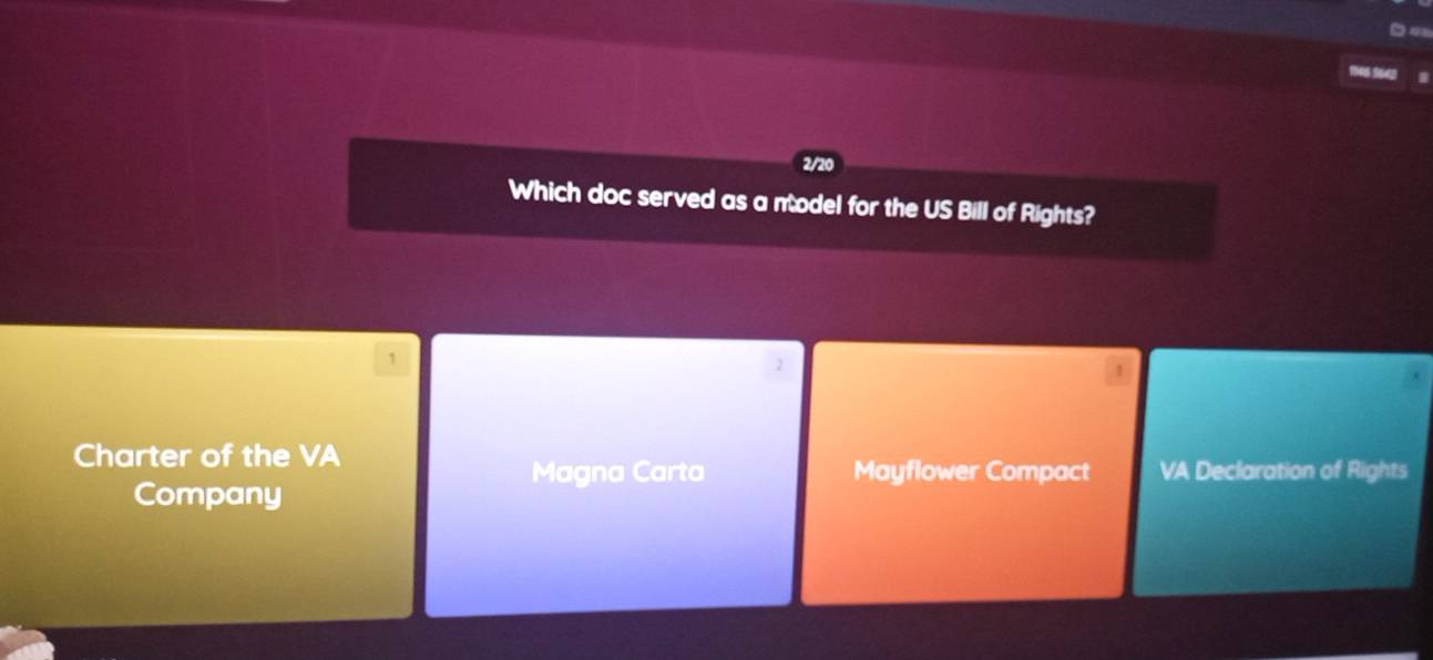 Solved: 1946 9642 2/20 Which doc served as a model for the US Bill of ...