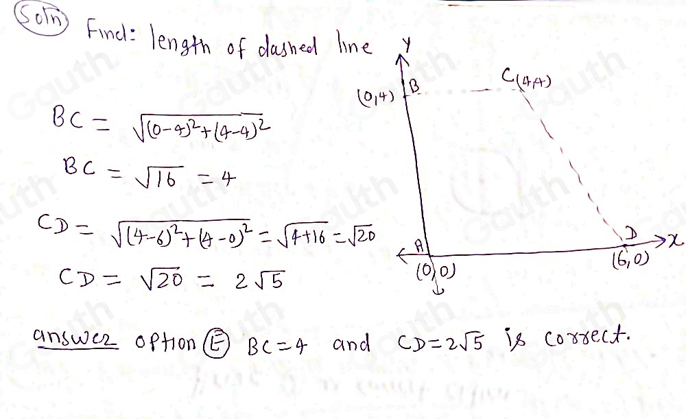 Solved: (L102) Find the lengths of the dashed lines in the diagram ...