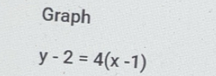 Solved: Graph y-2=4(x-1) [Math]