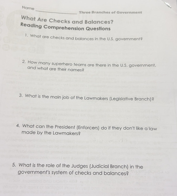 Solved: Name Three Branches of Government What Are Checks and Balances ...