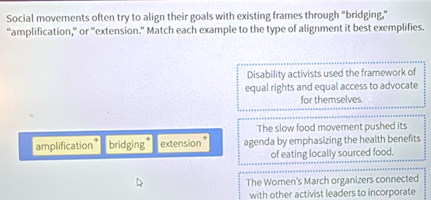 Solved: Social movements often try to align their goals with existing ...
