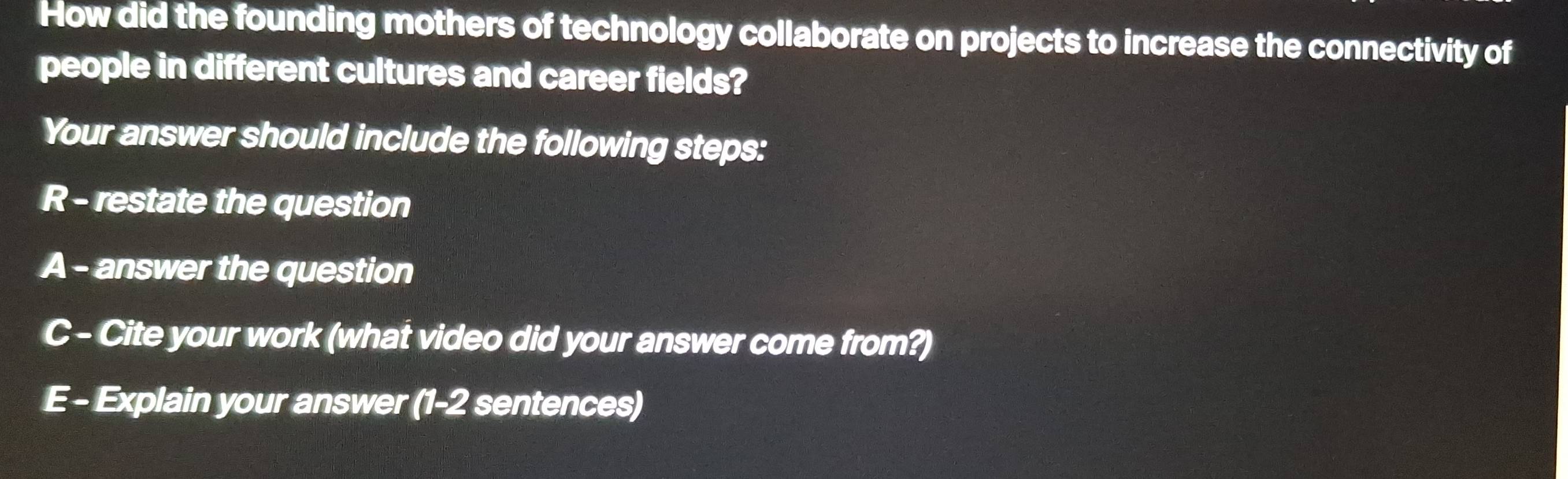 Solved: How did the founding mothers of technology collaborate on ...