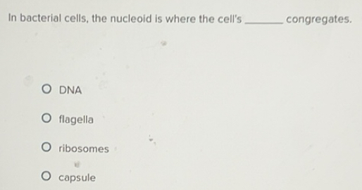 Solved: In bacterial cells, the nucleoid is where the cell's ...