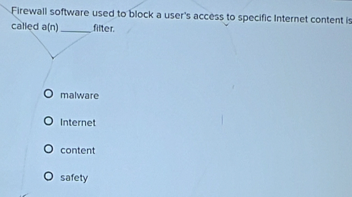 Solved: Firewall software used to block a user's access to specific ...