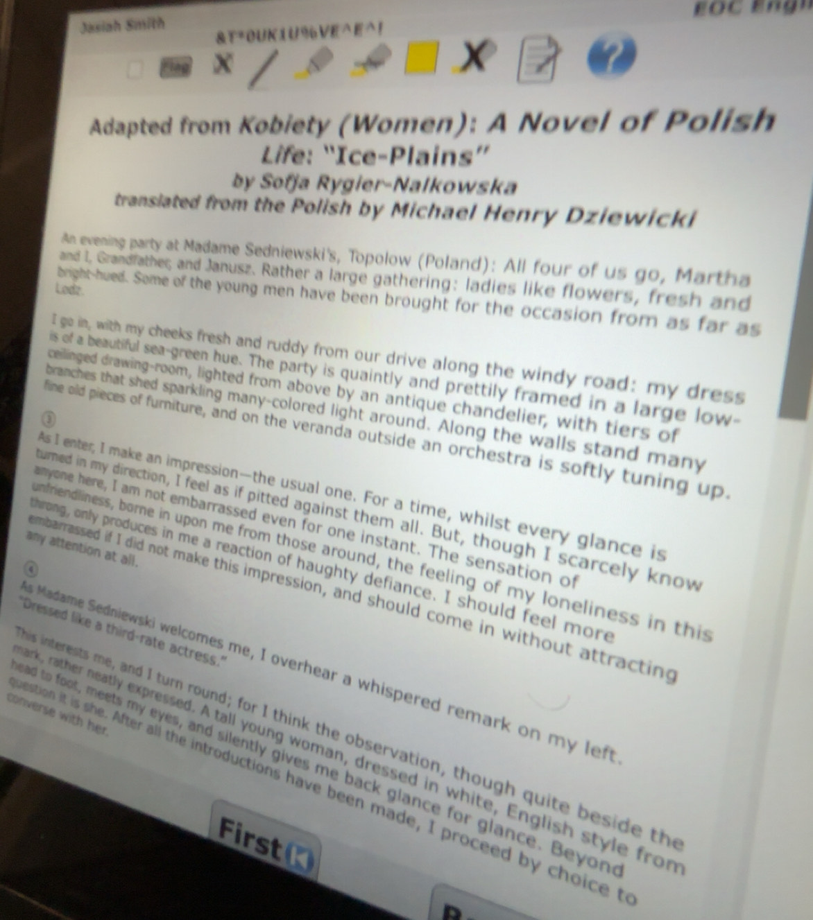 Solved: Jasiah Smith &T*OUK1U%VE^E^！ ring X X a Adapted from Kobiety ...