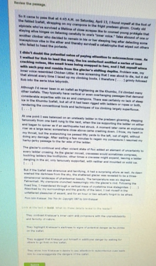 Solved: Review the passage. So it came to pass that at 4:45 A.M. on ...