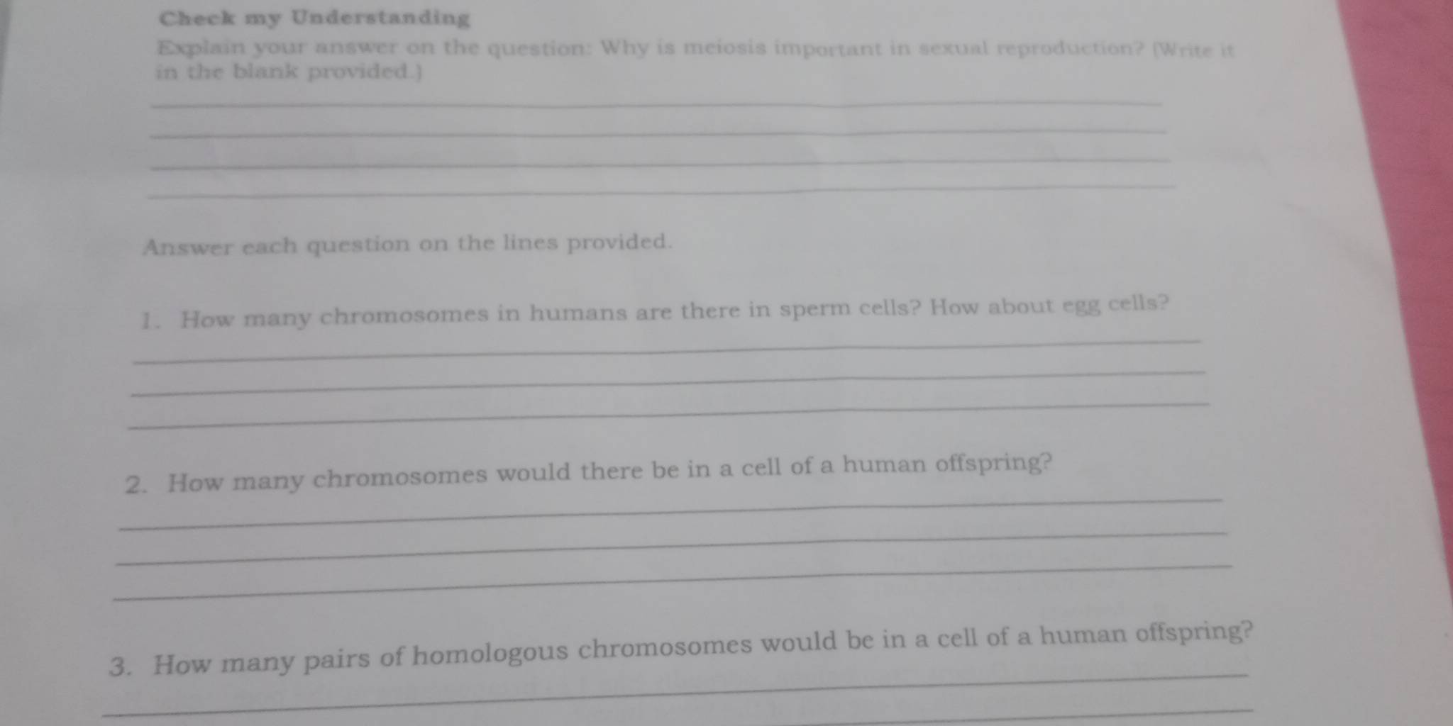 Solved: Check my Understanding Explain your answer on the question: Why ...