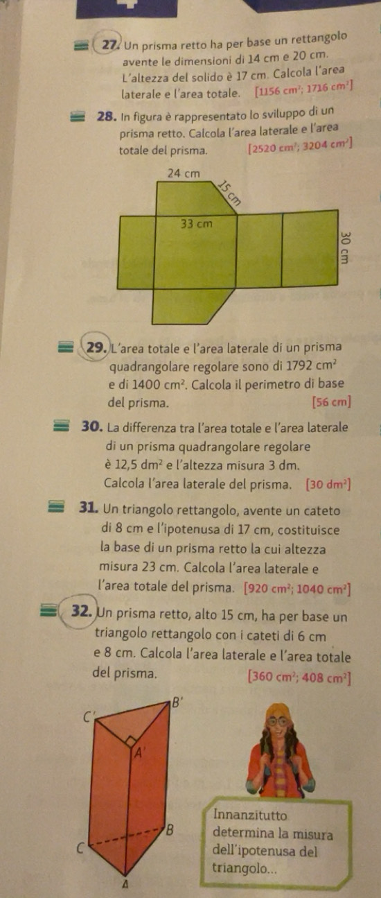 Risolto:Un prisma retto ha per base un rettangolo avente le dimensioni ...