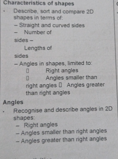 Solved: Characteristics of shapes Describe, sort and compare 2D shapes ...