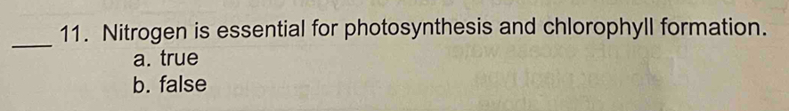 Solved: Nitrogen is essential for photosynthesis and chlorophyll ...