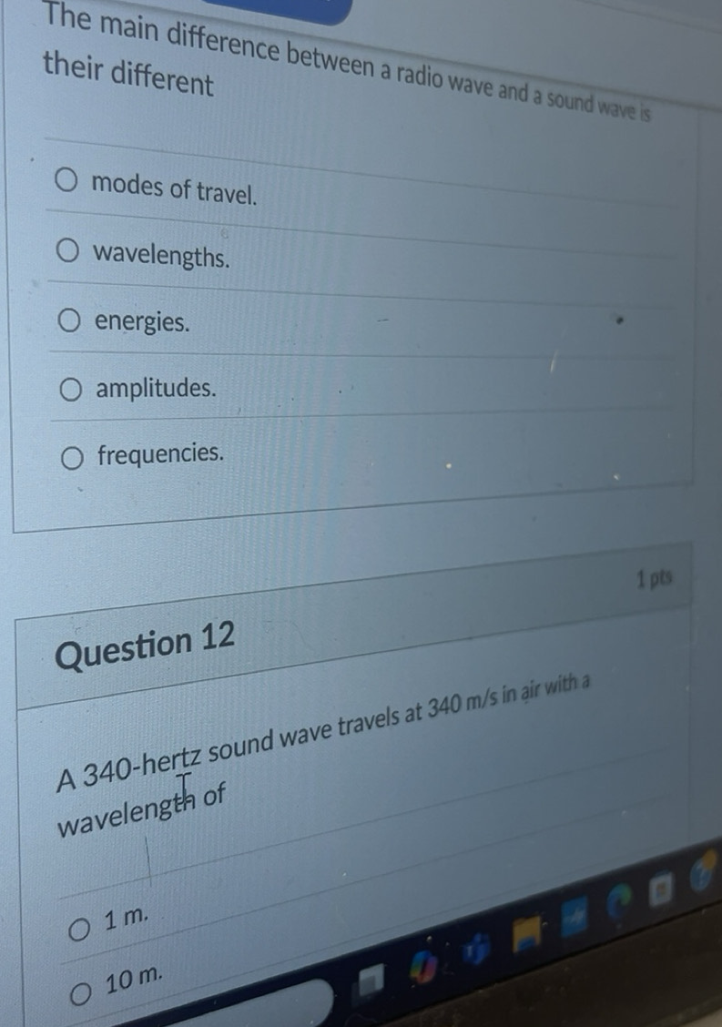 Solved: The main difference between a radio wave and a sound wave is ...