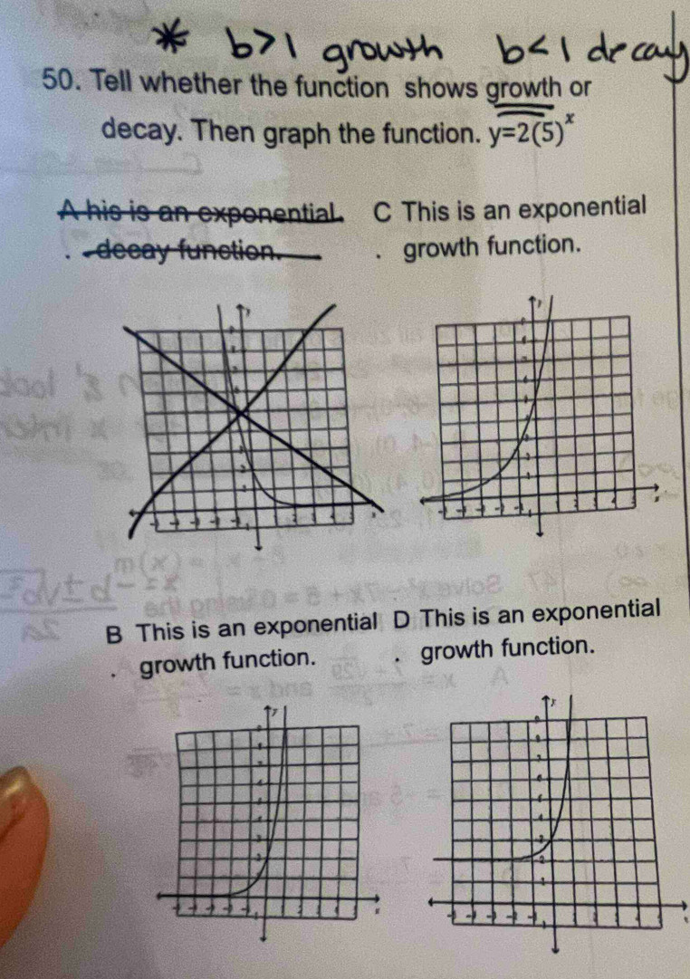 Resuelto:Tell whether the function shows growth or decay. Then graph ...