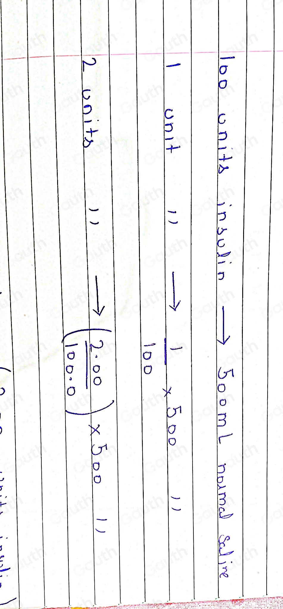 Solved: A diabetic patient's insulin drip is prepared with 100.0 units ...