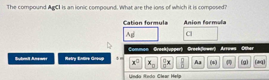Solved: The compound AgCI is an ionic compound. What are the ions of ...