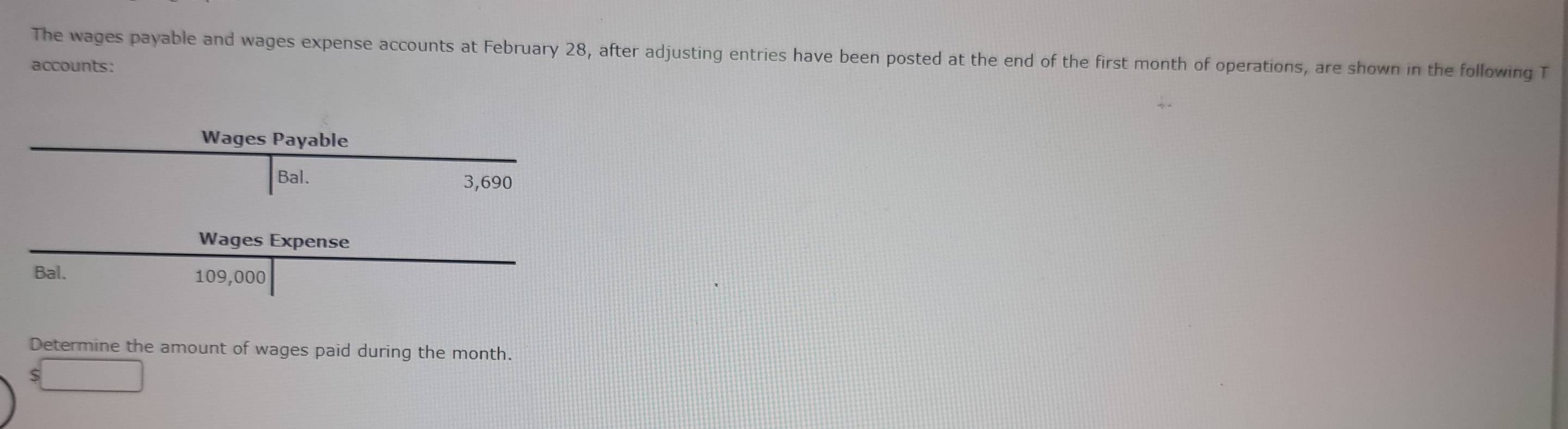 Solved: The wages payable and wages expense accounts at February 28 ...