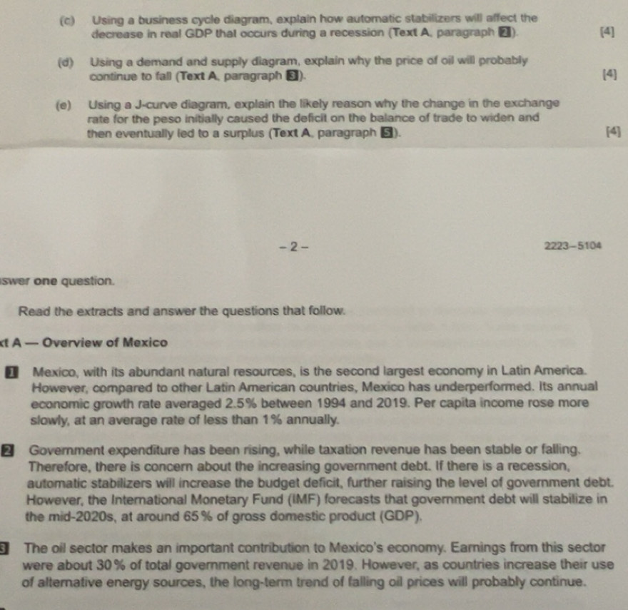 Résolu :Using a business cycle diagram, explain how automatic ...