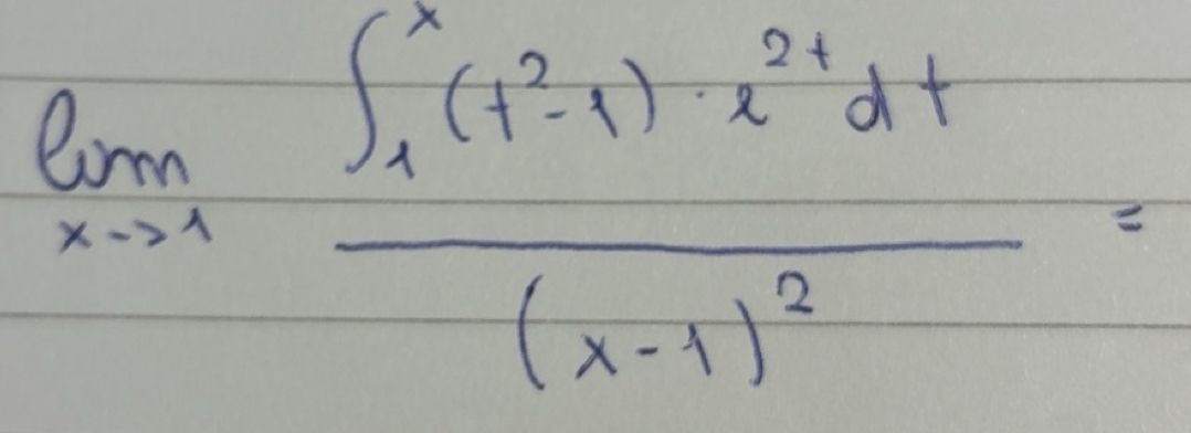 Risolto:limlimits _xto 1frac (∈t _t)^3(t^2-1)x^(21)dt(x-1)^2=