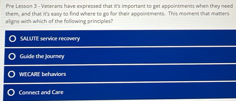 Solved: Pre Lesson 3 - Veterans have expressed that it’s important to ...