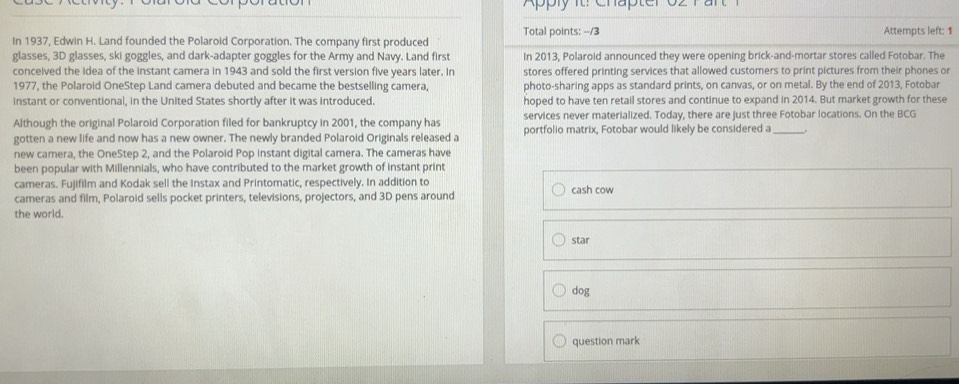 Solved: Apply it: Chapter 02 Pan Total points: --/3 Attempts left: 1 In ...