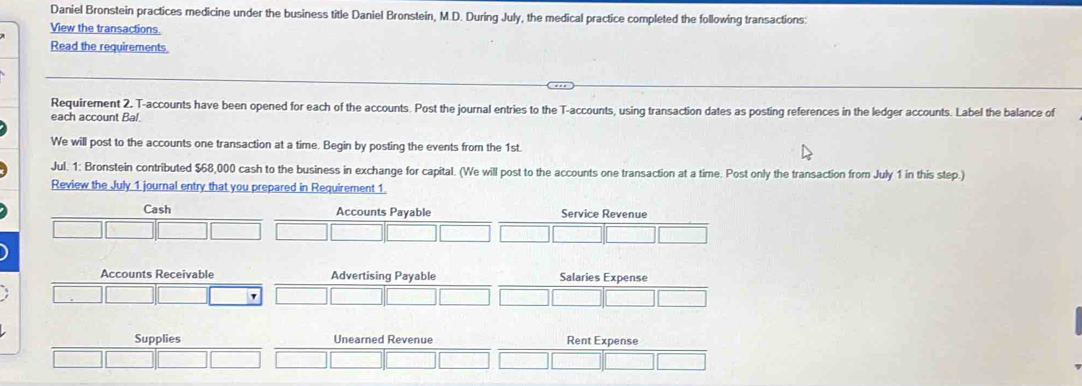 Solved: Daniel Bronstein practices medicine under the business title ...