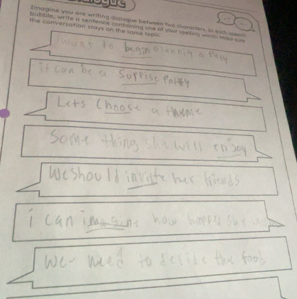 Solved: Imagine you are writing dialogue between two characters. In ...