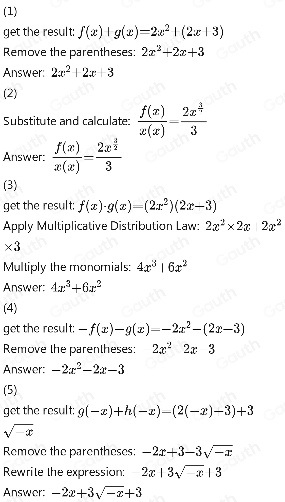 Solved: Given the functions f(x)=2x^2, g(x)=2x+3 and h(x)=3sqrt(x ...