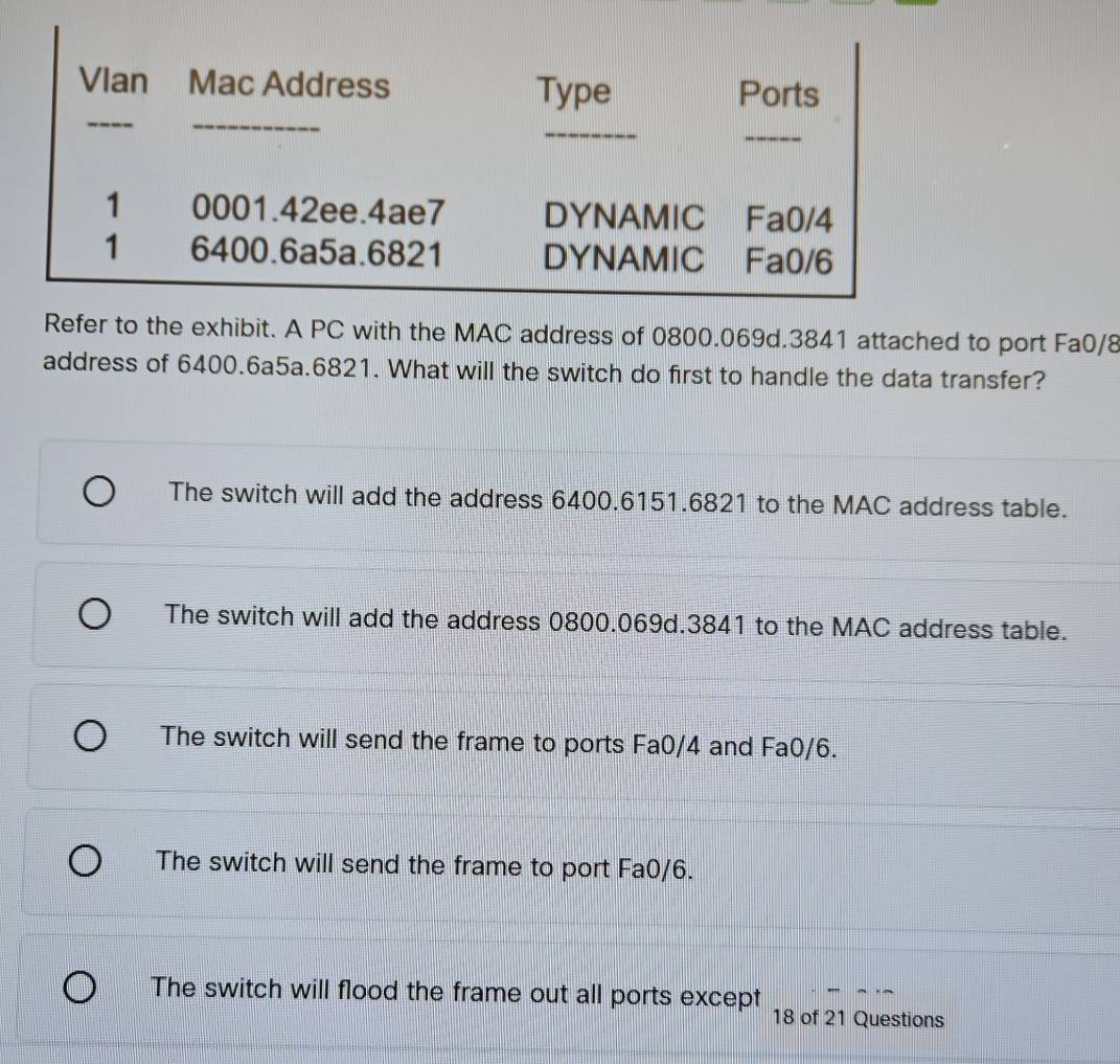 Solved: Vlan Mac Address Type Ports _ _ _ _ 1 0001.42ee.4ae7 DYNAMIC ...