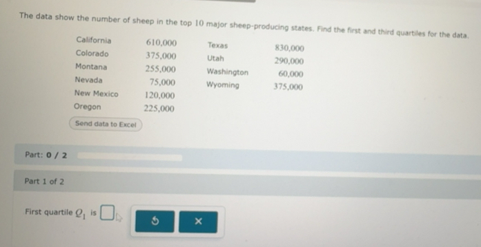 Solved: The data show the number of sheep in the top 10 major sheep ...