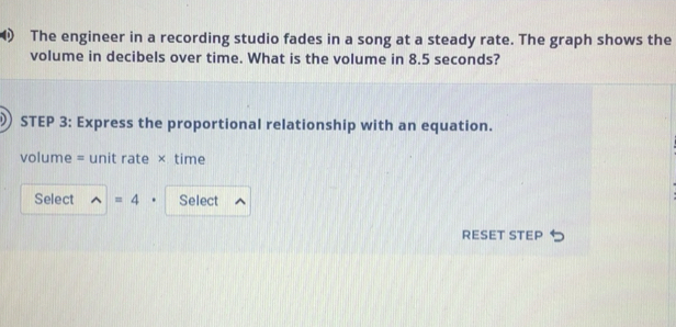 Solved: The engineer in a recording studio fades in a song at a steady ...