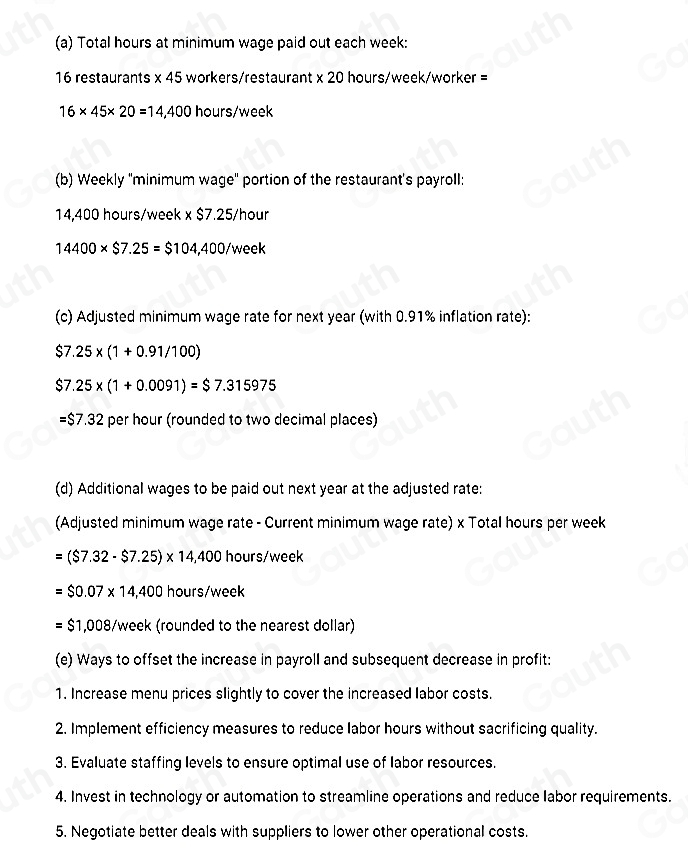 Solved: In an effort to keep low-wage workers' salaries commensurate ...