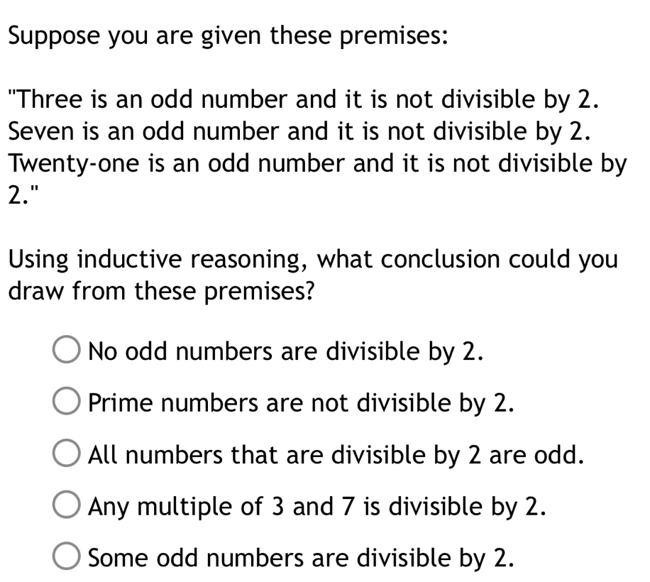 Solved: Suppose you are given these premises: "Three is an odd number and it is not divisible by ...