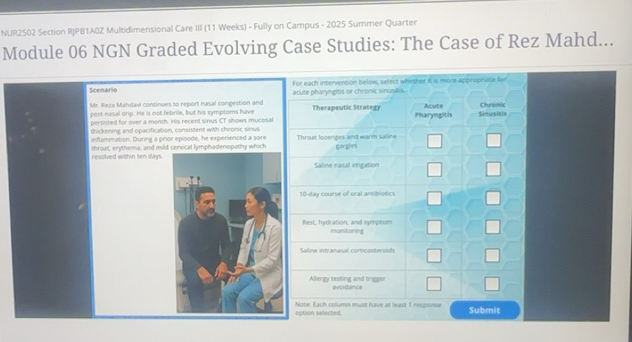 Solved: NUR2502 Section RJPB1A0Z Multidimensional Care III (11 Weeks ...