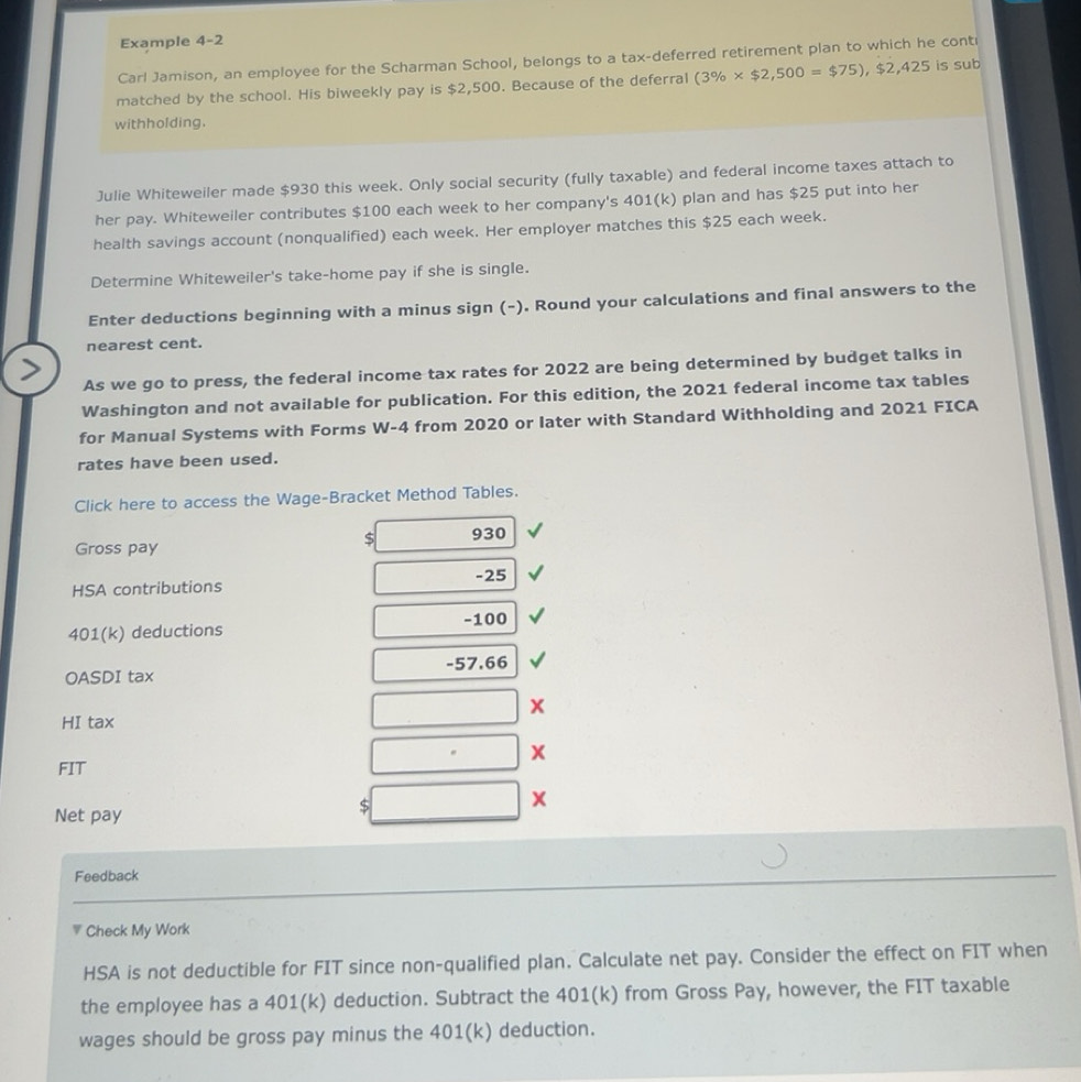 Solved: Example 4-2 Carl Jamison, an employee for the Scharman School ...