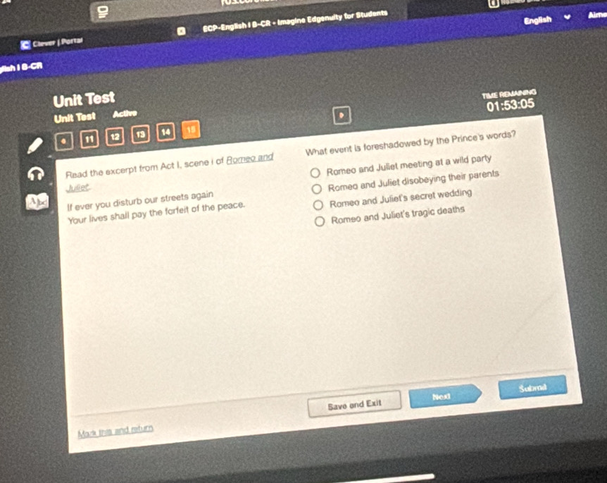 Solved: English © Clever | Portal ECP-English I B-CR - Imagine ...