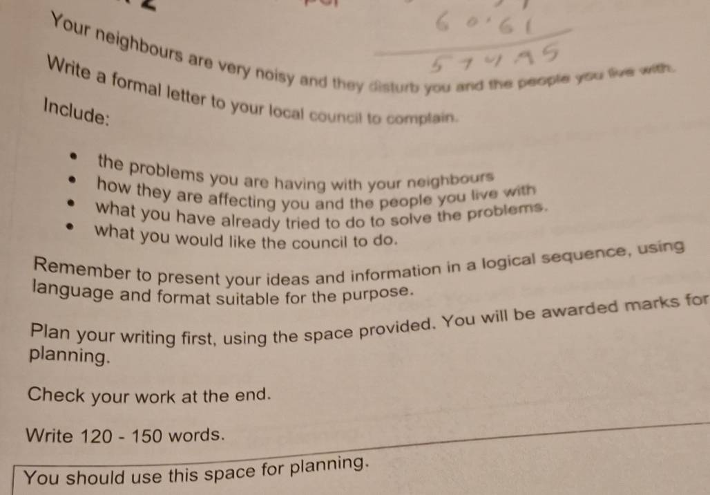 Solved: Your neighbours are very noisy and they disturb you and the ...
